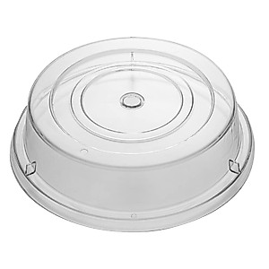 Restaurantware Cater Tek 11 Inch Polycarbonate Plate Cover 1 Shatterproof Dish Cover - Microwavable Endures Up To 210F Clear Plastic Splatter Cover With Finger Hole For 11 Inch Plates