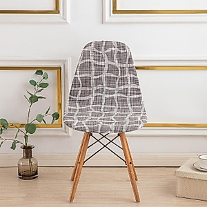 CRFATOP Printed Mid Century Modern Dining Chair Slipcovers Stretch Shell Chair Cover Lounge Armless Chair Cover for Kitchen, Office, Dining Room and Living Room, Set of 2,03