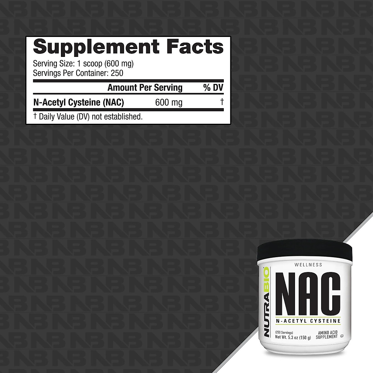 NutraBio N-Acetyl Cysteine Supplement (NAC) - 150 Grams Powder, 600mg Serving - Powerful Anti-Oxidant - Immune Support - No Fillers - Non-GMO - Gluten Free