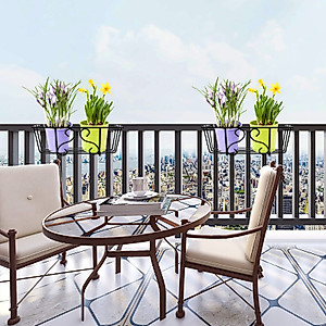 Housoutil Racks Windows Garden Wall Art Outdoor Grid Bonsai Fence Storage Decorative Flowerpot Balcony Over Holder Baskets Shelf Deck with Rectangular Home Lawn Retangular Sqaure