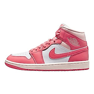 Jordan 1 Mid Women White/Sea Coral-Atmosphere BQ6472-186 7.5