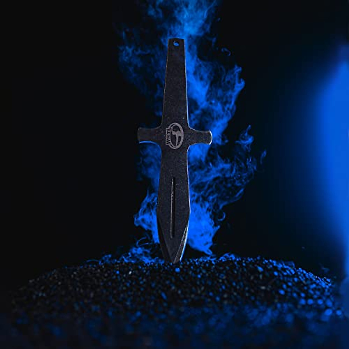 World Knife Throwing League Crusader Professional Balanced Throwing Knife Set with Three Knives, Stone Rolled Finished Blade, Full Tang, Stainless Steel, with Premium Nylon Sheath, 14.5 Inch Length