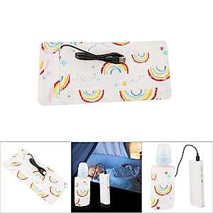 Portable Bottle Keep Warm, USB Travel Milk Heat Keeper, Baby Bottle Keep Warmer for Car Tavel, Storage Cover Insulation Thermostat(Red, 12)