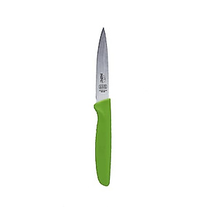 The Kosher Cook Parve Green Kitchen Knife - 4” Steak and Vegetable Knife - Razor Sharp Pointed Tip, Straight Edge - Color Coded Kitchen Tools
