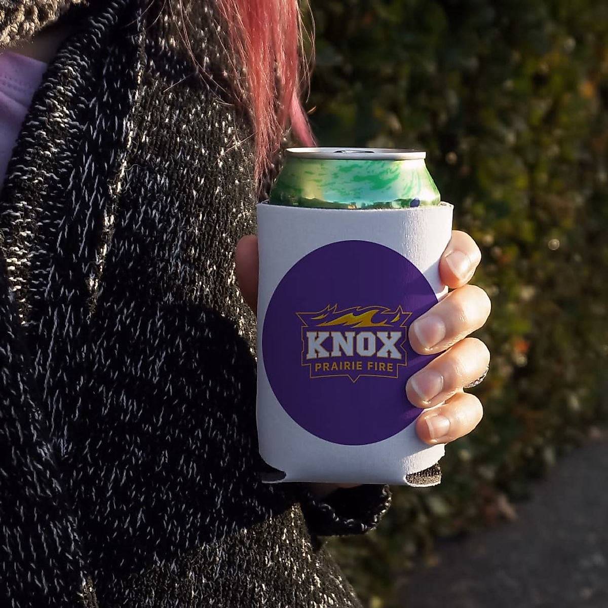Knox College Primary Logo Can Cooler - Drink Sleeve Hugger Collapsible Insulator - Beverage Insulated Holder