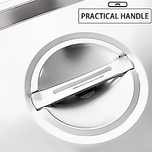 UEJYWUY 8 Pack 1/9 Size Stainless Steel Steam Table Pan Cover, Stackable Steam Table Lids with Handle, Hotel Pan Cover for Steam Table Pan, Buffet Pan, Roasting Pan