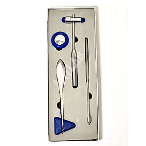 Artlab-Neurological Percussion Set-Reflex Hammer Medical Instrument Set, Includes Pinwheel, Babinski Hammer,Taylor Buck Hammer,Diagnostic Kit for Nurses,EMS,Medical Students (Set of 4 Blue)