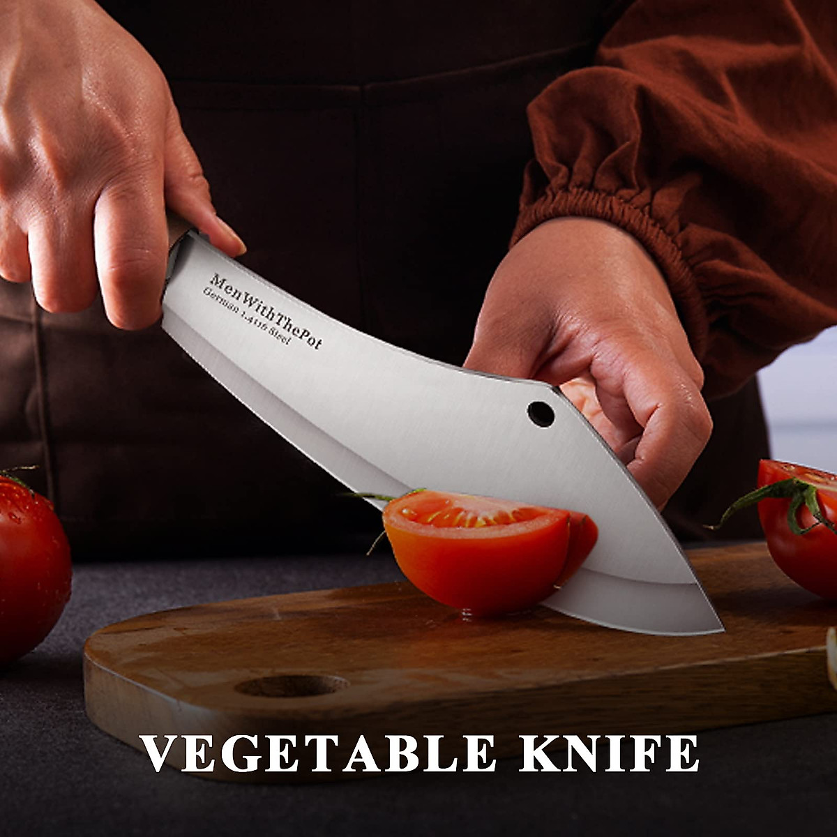 MEN WITH THE POT Butcher Knife With Sheath Meat and Vegetable Cleaver Knife for Kitchen or Camping Christmas Gifts for Men Father