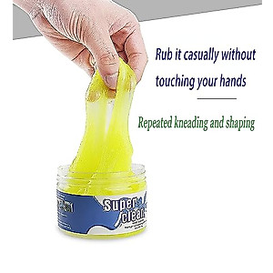 SJJEBSK Car Cleaning Gel Detailing Putty, Automotive Dust Car Crevice Cleaner, Auto Air Vent Interior Detail Removal Putty (3 Packs of Blue, Green and Yellow)