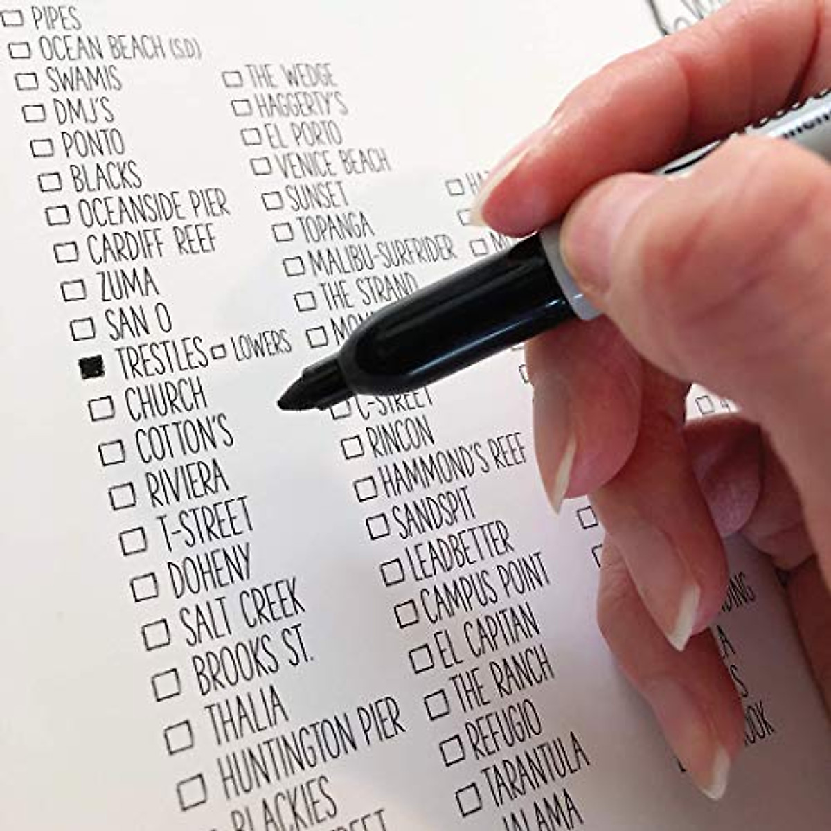 Surf California Map - Beach Wall Decor - 16 x 20 Inch Art Poster of California Surf Breaks - Unique Wall Art for Coastal, Ocean, Nautical & Surfboard Themed Decor - Poster Frame NOT Included