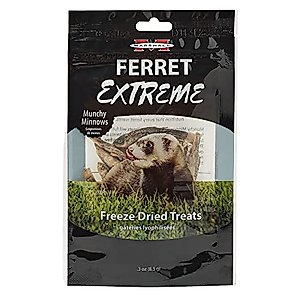 Marshall Pet Products Natural Grain and Gluten Free, High-Protein Extreme Freeze Dried Single Ingredient Treats, Munchy Minnows, for Ferrets, .3 oz