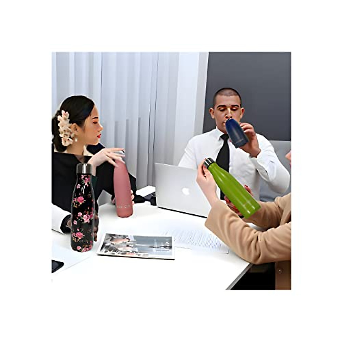 HOT-Chill Sports Water Bottle 16 oz Leak-Proof No Sweating BPA Free Reusable Vacuum Insulated Stainless Steel Water Bottles Double walled Coffee Thermos for women and Men Workout buddy.