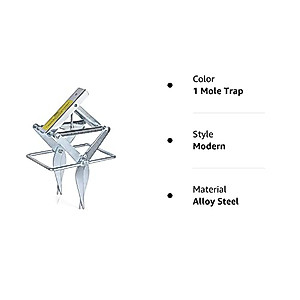 Garsum Mole Traps That Kill, EasySet Vole Gopher Trap for Lawns, Reusable Quick and Clean Kill,1 Eliminator Scissor Trap
