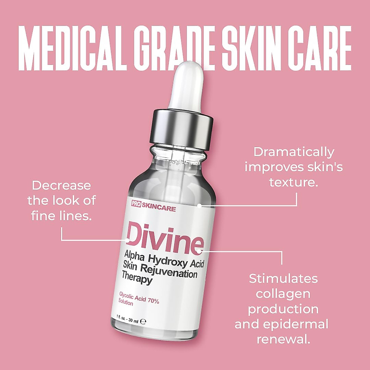 Glycolic Acid Peel 70% Professional Chemical Peel for Face at Home - Intense Alpha Hydroxy Acid Skin Peel For Acne Scars, Collagen Boost, Wrinkles, Fine Lines - Liquid Exfoliant for Face Peel Mask