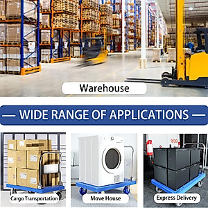 Push Cart Dolly Foldable (330lbs, Blue)