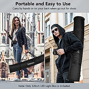 Photo Studio Light Box for Photography: Takerers 32x32 Inch 210 LED Large Lightbox for Product with 3 Stepless Dimming Light Panel, Professional Photo Background Shooting Tent with 5 Color Backdrops