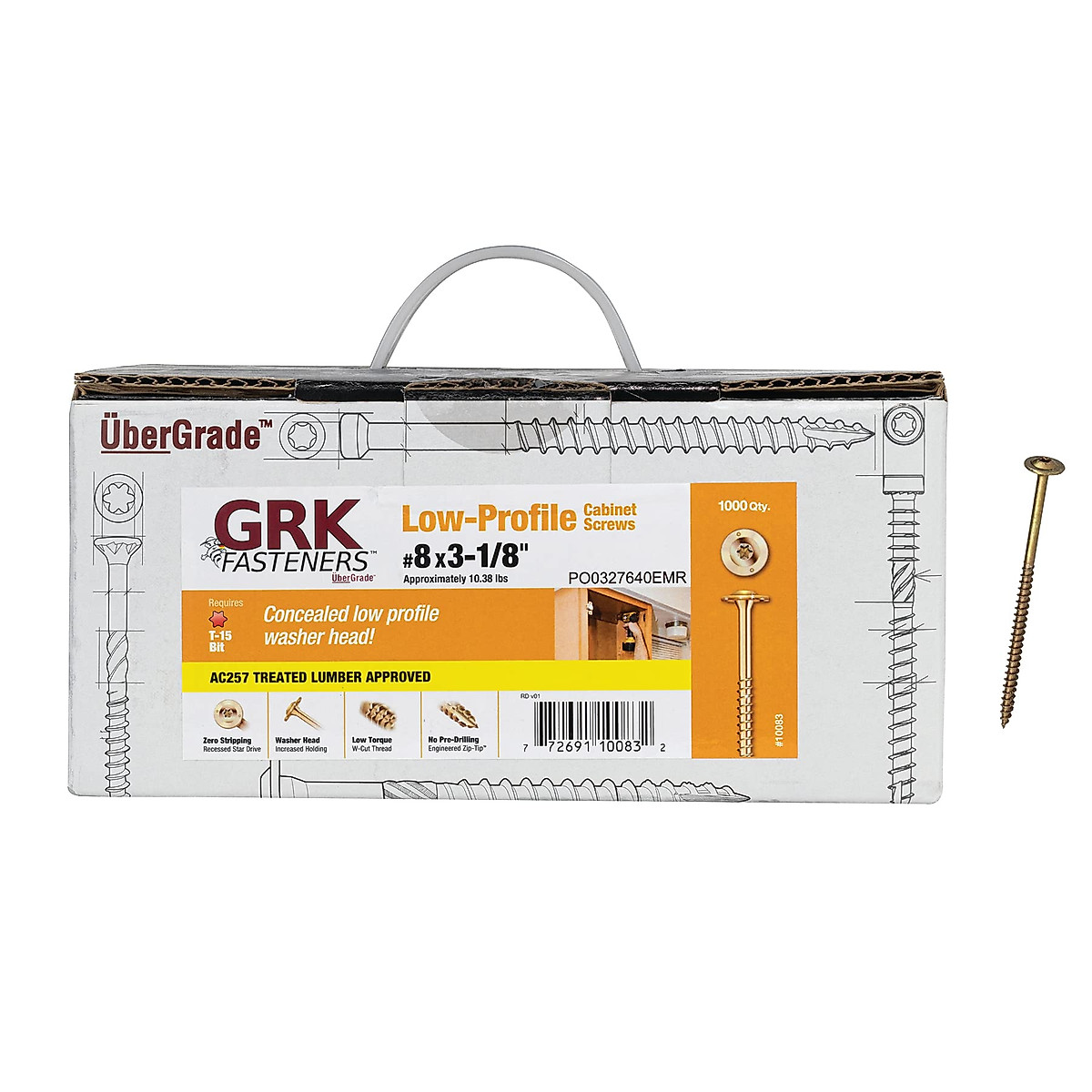GRK 772691100832, 3.125 inches, 1000 Count