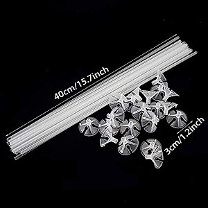 VIDELLY 100 Pieces Balloon Sticks 16inch Bobo Balloons Sticks Clear Plastic Balloon Sticks Holders With Balloon Cups for Party Wedding Birthday Anniversaries Valentine’s Day Decor Party Supplies