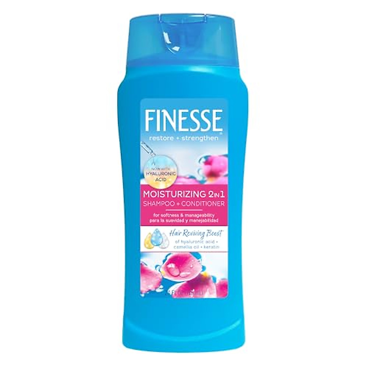 FINESSE Moisturizing 2 In 1 Shampoo, 24 Ounce (Pack of 6)
