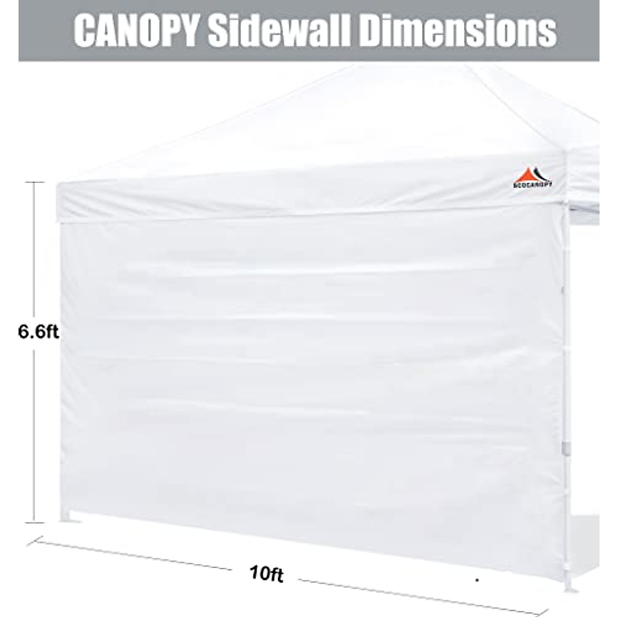 SCOCANOPY SideWall for 10x10 Pop Up Canopy Frame, 1 Pack SunWall Only,White