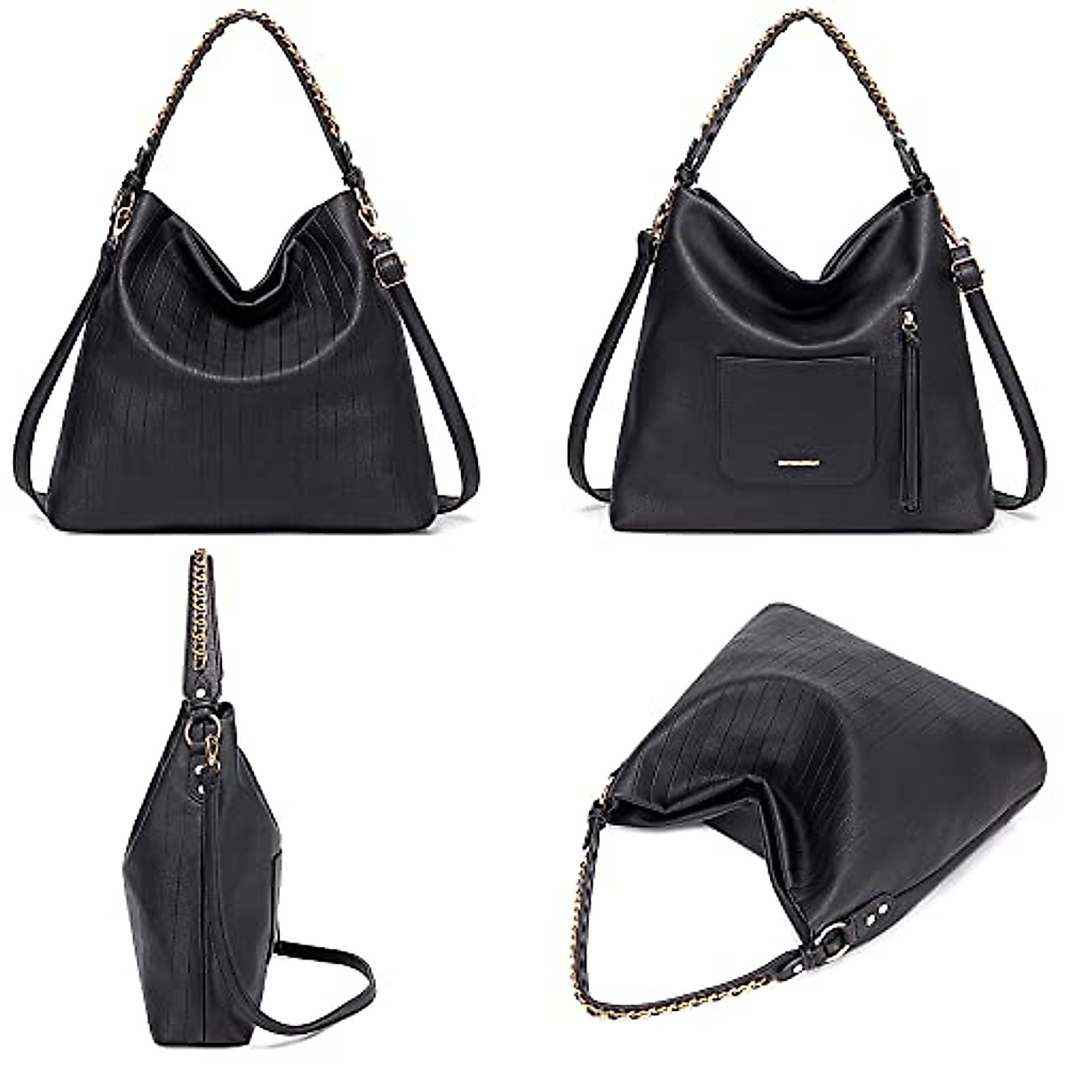 Montana West Purse Tote Bag for Women Large Hobo Bag Soft Shoulder Handbag MWC-082BK