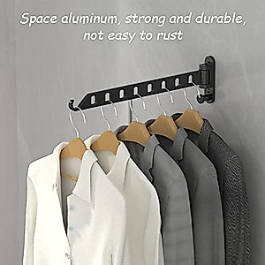 XYXHEII Clothes Drying Rack Wall Mounted, Clothes Drying Rack Folding Indoor, Wall Mounted Clothes Drying Rack, Folding Clothes Hanger Wall Mounted, Space-Saver Durable