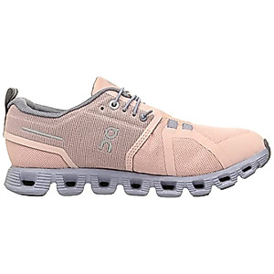 ON Women's Cloud 5 Waterproof Sneakers, Rose/Fossil, 8