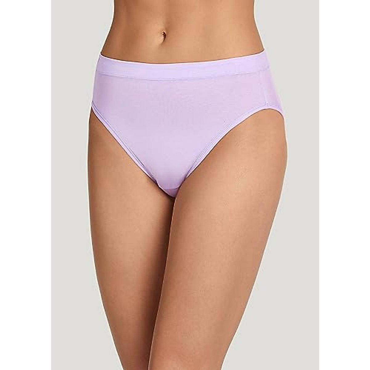 Jockey Women's Underwear Cotton Stretch Hi Cut, Digital Lavender, 8