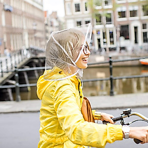 12 Pieces Rain Bonnet with Visor Clear Plastic Rain Hats Waterproof Rain Scarf for Women Lady Rain Wear