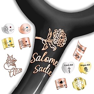 Personalized Stethoscope Name Tag Stethoscope Charms for Nurse Badge Reel Accessories for Work Gift Stethoscope Accessories Gifts for Nurses Doctor Graduation Gift for Medical Students