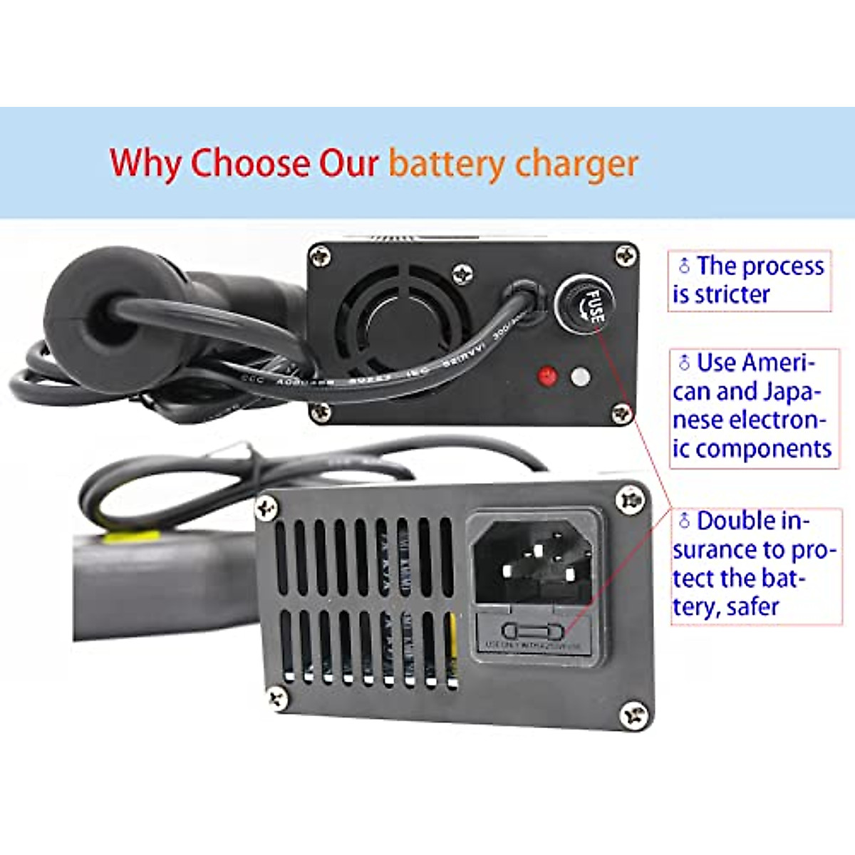 KEYHAO 36 Volt Charger for Golf cart Battery Charger for Ez Go Club Car EZgo TXT(D Style Plug)