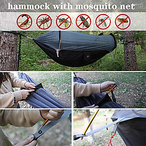 TianYaOutDoor Camping Hammock with Mosquito Net and Rainfly Lightweight Portable Sleeping Hammock Tent Backpacker Travel Outdoor Gear (Green)