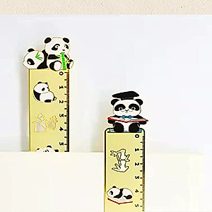 Zllada Metal Panda Bookmark - 3 Pieces Metal Hollow Stainless Steel - Cute Cartoon Bookmarks for Kids and Friends