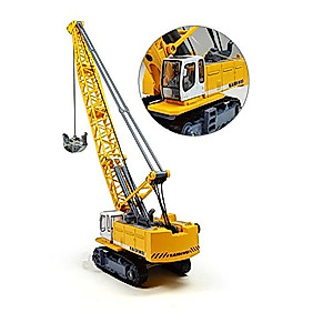 Tipmant Children Alloy Die-cast Car Model Toy Excavator Truck Digging Cable Engineering Vehicle Tower Crane Collection Gift for Kids Scale: 1:87