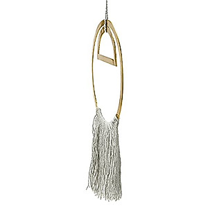 Main + Mesa Round Metal Wall Hanging with Tassel, Gold