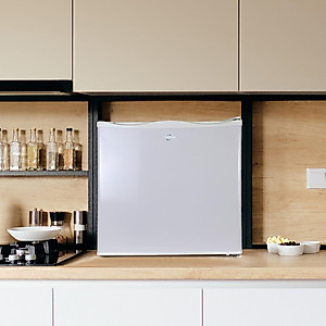 Koolatron Compact 1.2 Cu Ft Upright Freezer Reversible Door Removable Shelf External Temperature Control Quiet Compressor Space-Saving Flat-Back Design Ideal for Dorms Offices Apartments