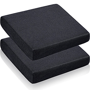 2 Pcs Large Memory Foam Seat Cushion 18 x 16 x 3 Inch Breathable Chair Pad Cushions Comfortable Wheelchair Chair Pillow with Washable Cover for Desk Car Office Back Pain Relief Coccyx Cushion (Black)