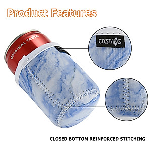 Cosmos 4 Pcs Soft Neoprene 7.5 Fl Oz Mini Can Sleeves Insulators Can Cooler Sleek Can Drink Covers Neoprene Can Sleeve Holder Beverage Insulator Cover for Energy Drink & Beer Cans