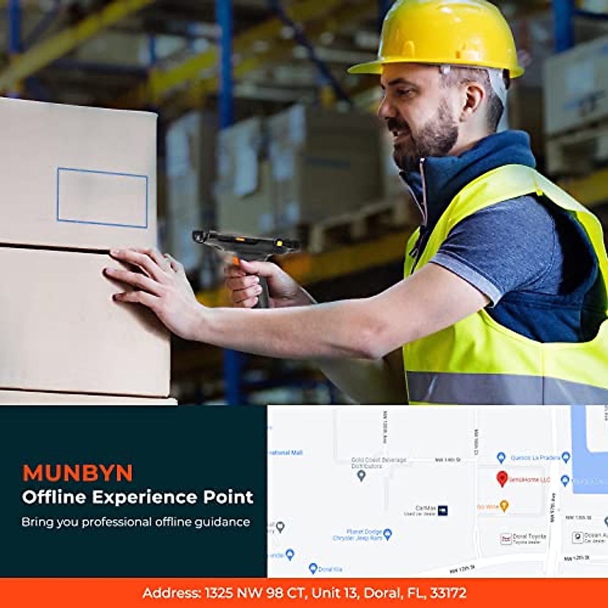 MUNBYN Android Barcode Scanner Pistol Grip Handheld Mobile Computer, 2D QR PDF417 Zebra 4710 Scanner, 4+64B Memory Qualcomm CPU, Wi-Fi, NFC 4G, IP67 Rugged Data Collector Warehouse for Enterprise WMS