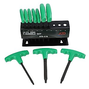 VILLCASE 1 Set star iron suite plum bossom handle tools for T-shaped Screwdriver screwdriver Repair Tool hand tools 45# steel precision screwdriver Screwdriver repair wrench