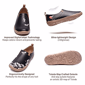 UIN Women's Walking Travel Shoes Slip On Microfiber Leather Casual Loafers Lightweight Comfort Fashion Sneaker Crane in Dark (9)