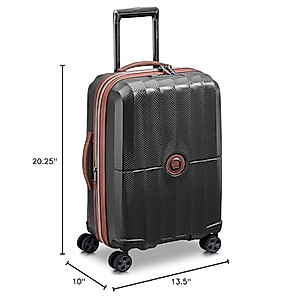 DELSEY PARIS St. Tropez Hardside Expandable Luggage with Spinner Wheels, Black, Carry-on 21 Inch