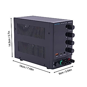 DC Power Supply Variable 300W, DPS605U Bench Power Supply with Encoder Adjustment Knob, DC Regulated Power Supply with USB Quick-Charge for Burn-in Test Production Line Test Laboratory (60V 5A Black)