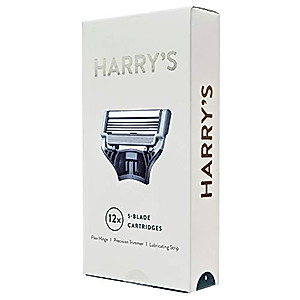 Harrys Razor Blades (3 Packs of 4) in Durable Hinged Water Friendly Travel Cases