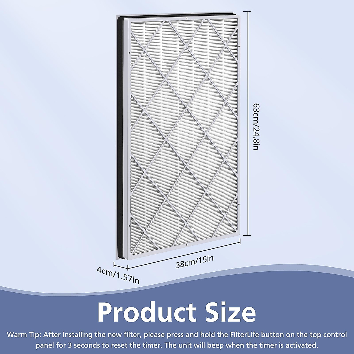 HE601 H13 True HEPA Replacement Filter Compatible with Shark Air Purifier 6 (HE601 & HE602), #HE6FKPET, 1 Pack