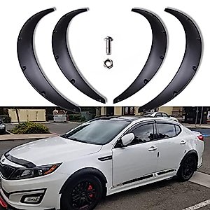 4PCS Black Universal 2”/50mm Car Wheel Fender Flares Flexible Durable Extra Wide Auto Car Body Kit
