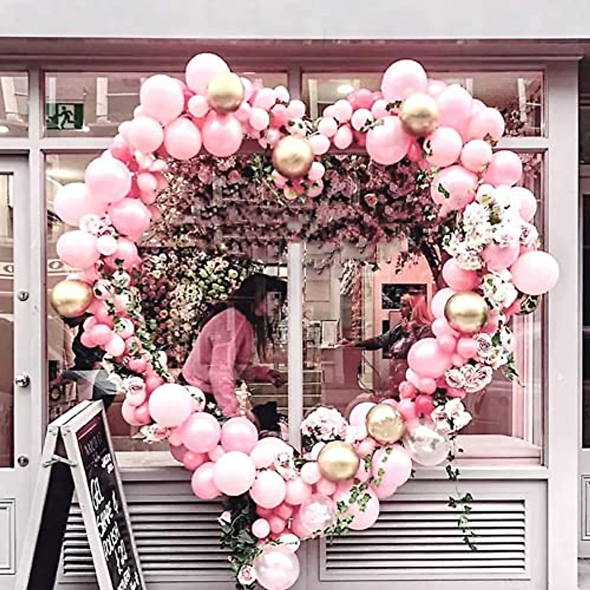 Balloon Column Arch with Base, Heart Shaped Balloon Arch Stand Frame Display Kit for Wedding Birthday Party Background Decor Supplies