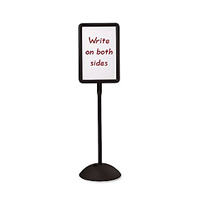 Safco 4117Bl Double Sided Sign Magnetic/Dry Erase Steel 18 X 18 White Black Frame