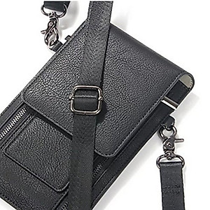 YaJaMa Small Women Leather Shoulder Crossbody Bag Travel Camping Handbag Purse Credit Card Wallet (Blue)