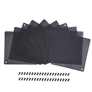EBOOT 120 mm PC Fan Filters Dust Filter Computer Fan Filter Cooler PVC Black Dustproof Case Cover Computer Mesh 10 Packs with 40 Pieces of Screws